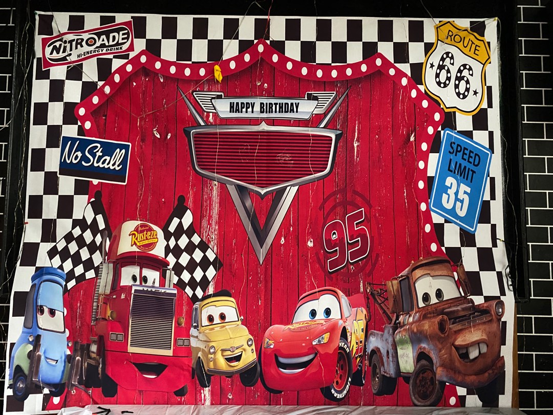 Lightning Mcqueen Backdrop, Hobbies & Toys, Stationary & Craft ...