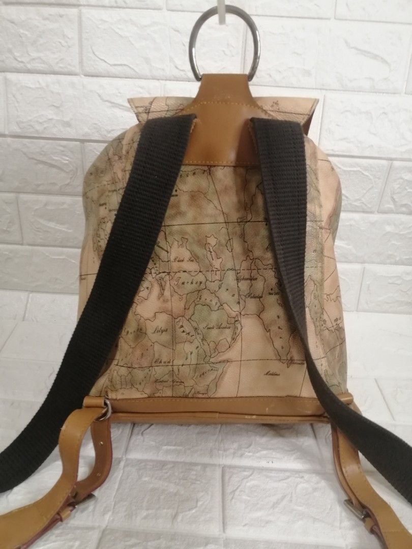 Map Bag Leather Backpack, Women's Fashion, Bags & Wallets, Backpacks on ...