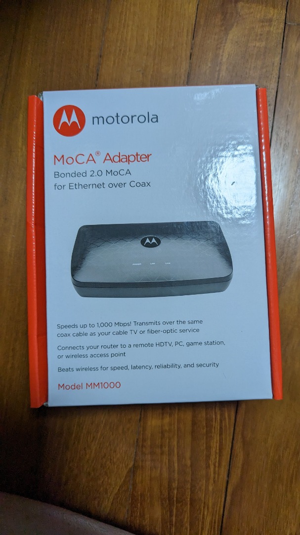 Motorola MOCA Adapter for Ethernet Over Coax, 1,000 Mbps Bonded 2.0 ...