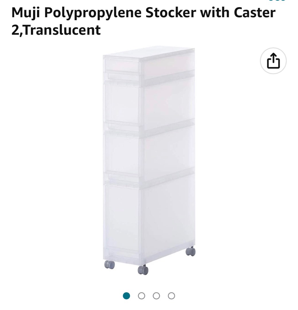 MUJI Polypropylene Stocker with casters, Furniture & Home Living, Home ...
