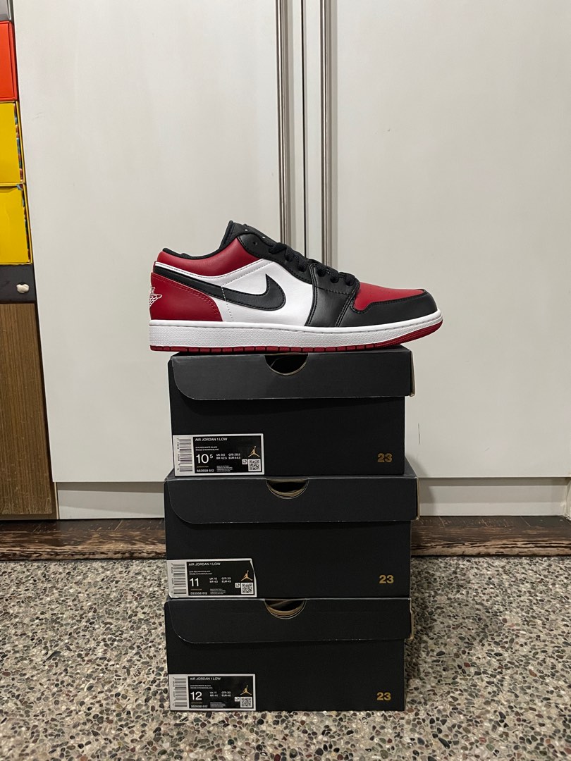 [MULTIPLE SIZES] JORDAN 1 LOW BRED TOE, Men's Fashion, Footwear ...