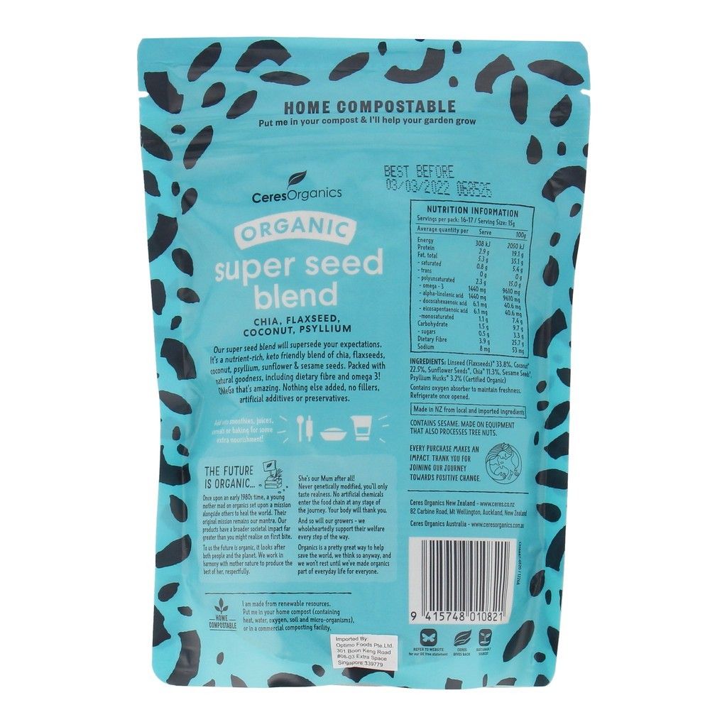 (New) Ceres Organic Super Seed Blend (with Chia, Flaxseed, Coconut ...