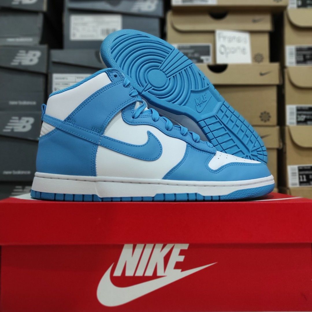 Nike Dunk High Laser Blue UNC, Men's Fashion, Footwear, Sneakers on ...
