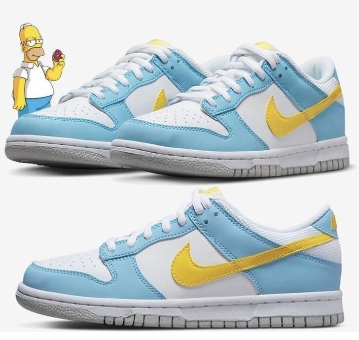 Nike Dunk Homer Simpson US 6Y / 6.5Y, Women's Fashion, Footwear ...