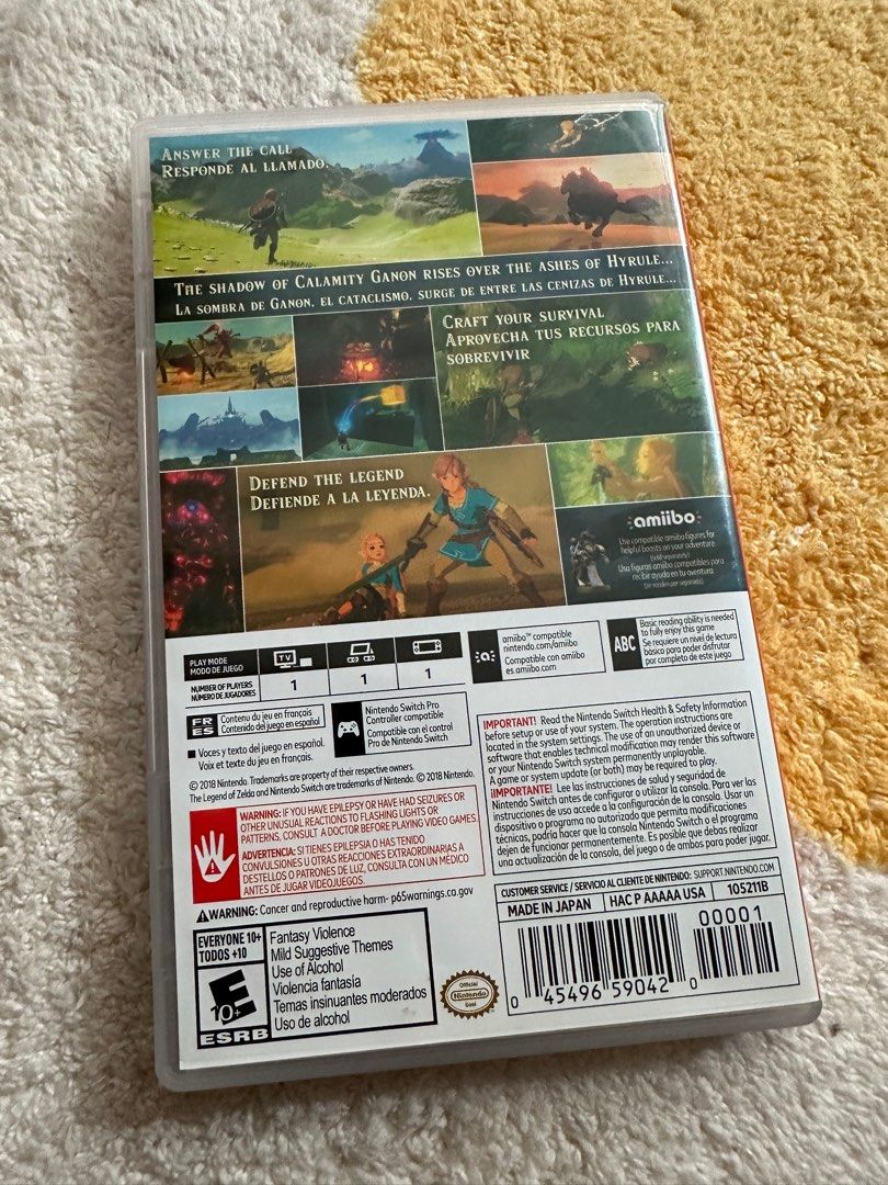 Nintendo Switch NSW The Legend of Zelda Breath of the Wild BOTW Game ...