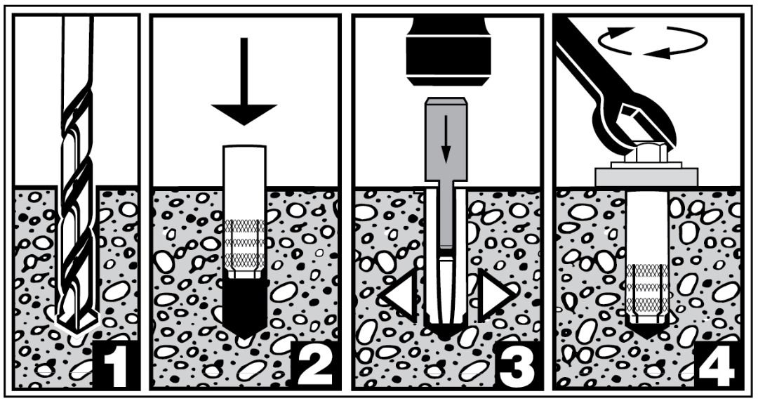 NKS Metal Drop In Anchor Wall Plug 1/4 Inch x 1-1/8 Inch/ Palam Dinding ...
