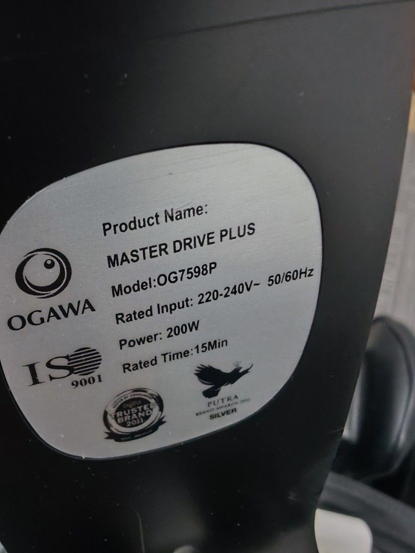 Ogawa master drive plus (black edition), Health & Nutrition, Massage Devices on Carousell