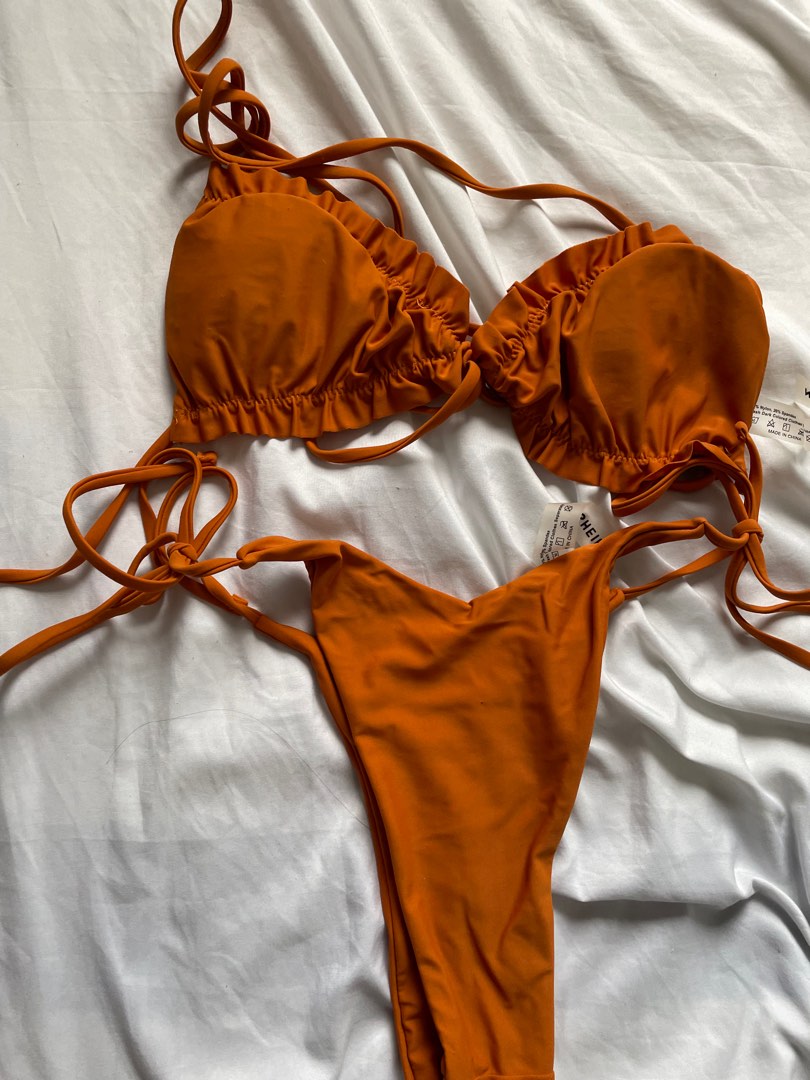 Orange bikini, Women's Fashion, Swimwear, Bikinis & Swimsuits on Carousell