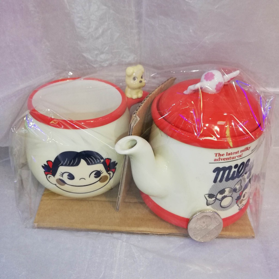Original Peko Fujiya Teapot Milky 11.8 fl oz (350ml) & Ceramic mug ...