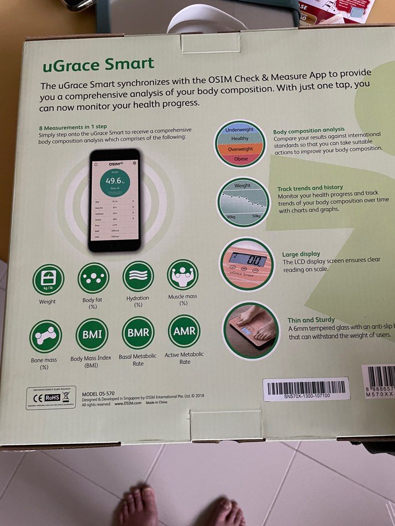 Osim uGrace Smart Body Composition Monitor, Health & Nutrition, Health ...