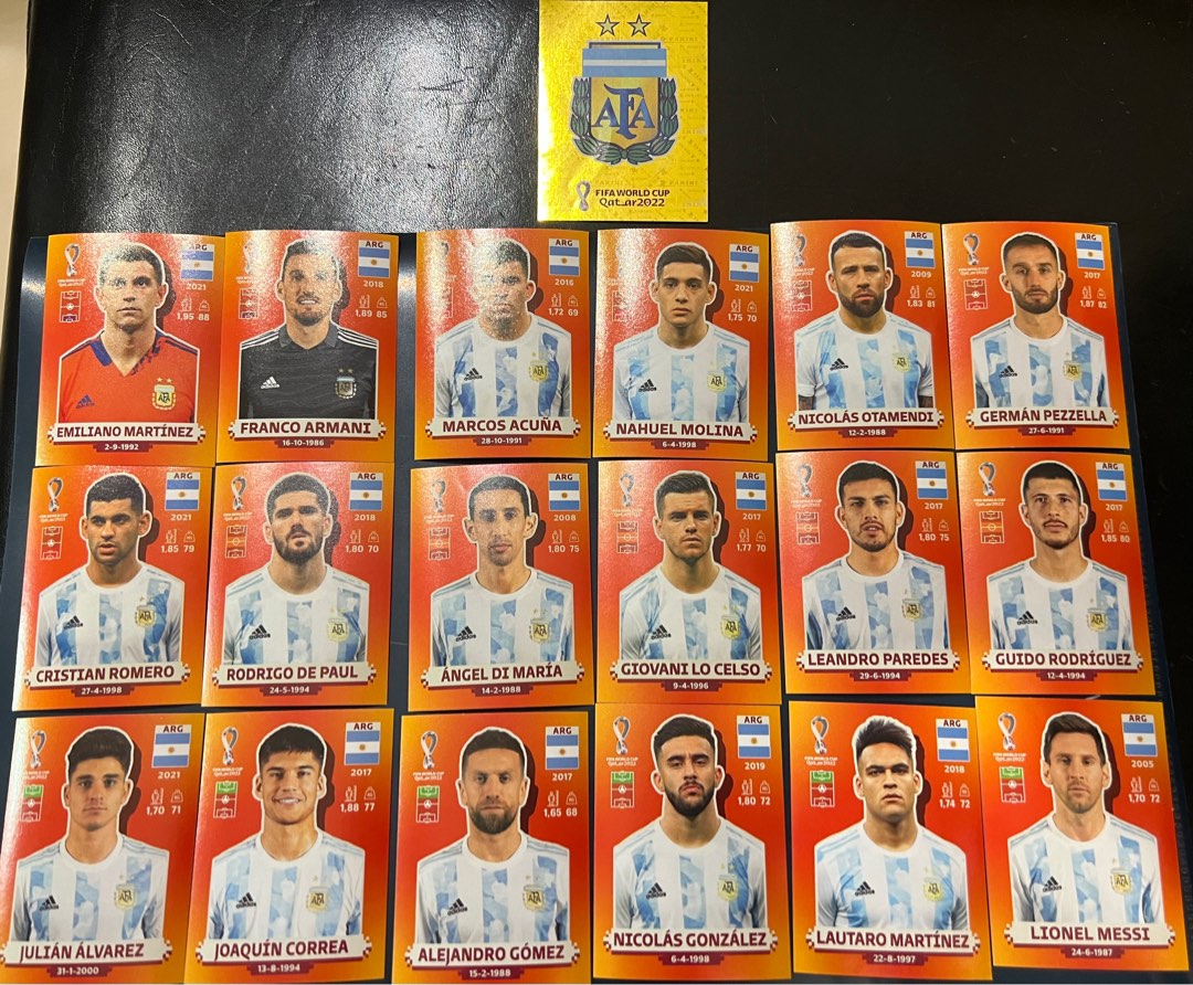 Panini World Cup 2022 Stickers - Argentina winning team, 興趣及遊戲, 收藏品及紀念品 ...