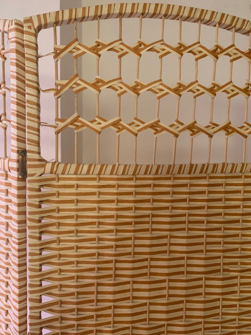Partition stand divider rattan cane, Furniture & Home Living, Furniture ...