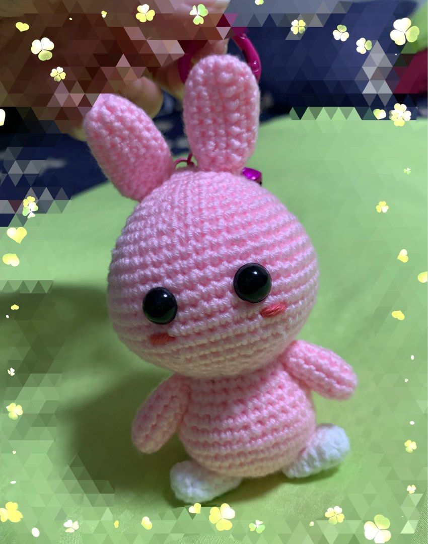 Pinky Rabbit Crochet Keychain, Hobbies & Toys, Stationery & Craft ...