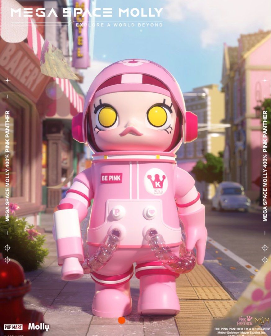 Popmart Space Molly Pink Panther 400%, Hobbies & Toys, Toys & Games on ...