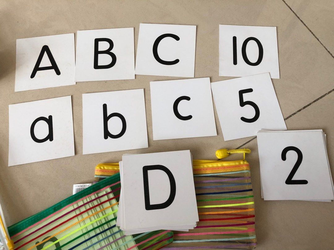 Pre school 26 alphabet letter cards, numbers 1-10 cards, sight word and ...