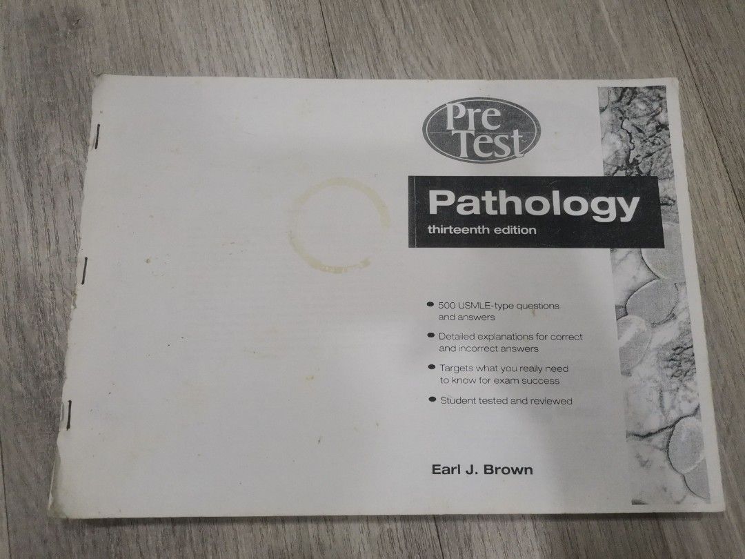 Pre test. Pathology. Earl Brown, Hobbies & Toys, Books & Magazines ...