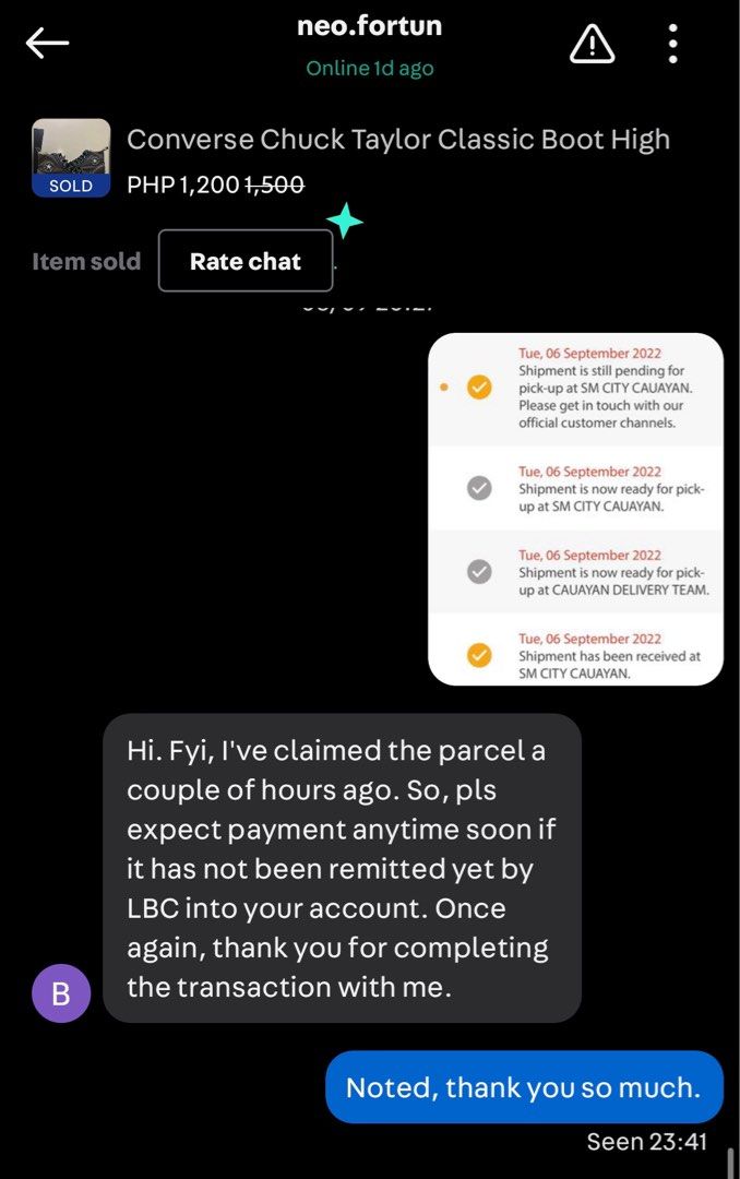 Proof of Transactions, Announcements on Carousell