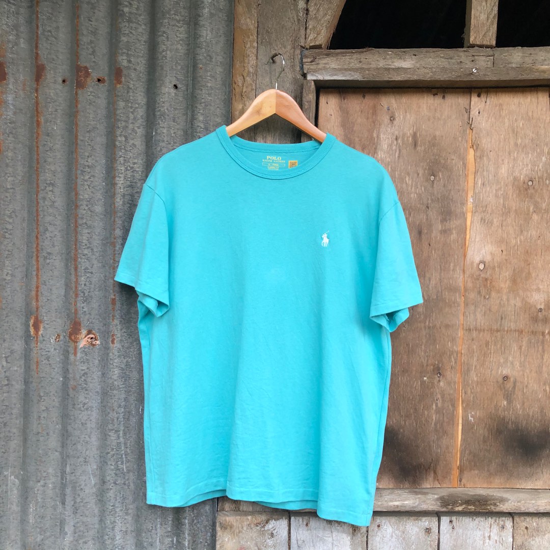 Ralph lauren classic fit tee (tiffany color), Men's Fashion, Tops ...
