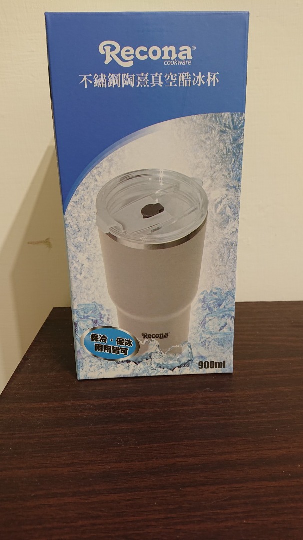 Recona不鏽鋼陶熹真空酷冰杯900ml, 家具及居家用品, 廚具和餐具, 水杯、水壺在旋轉拍賣