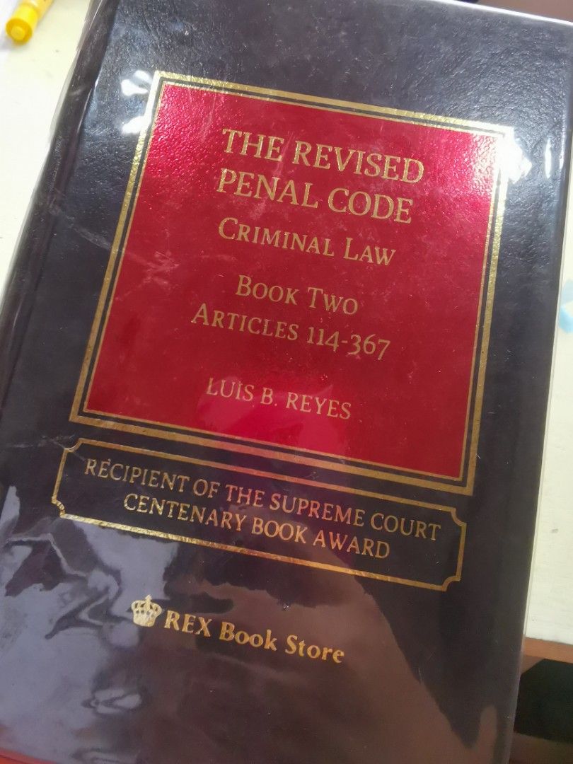 Revised Penal Code rpc Crim Book Two by Reyes, Hobbies & Toys, Books ...
