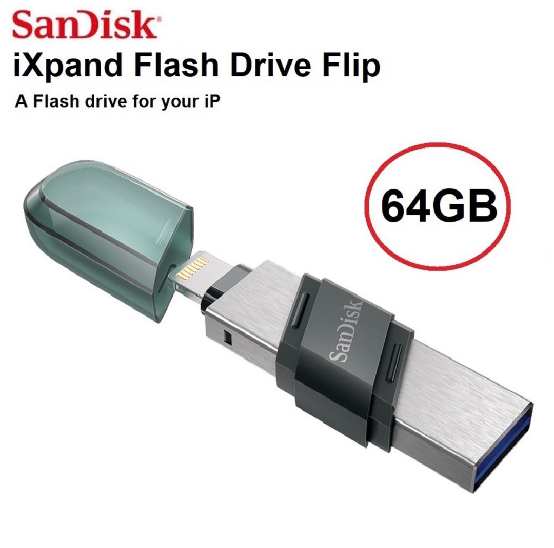 SanDisk iXpand Flash Drive Flip 64GB Dual Drive Flash Drive, Computers ...