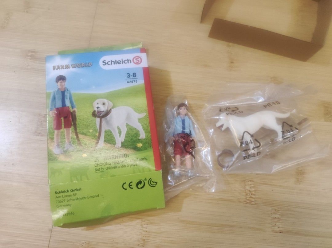 Schleich yellow labrador male human leash set, Hobbies & Toys, Toys ...