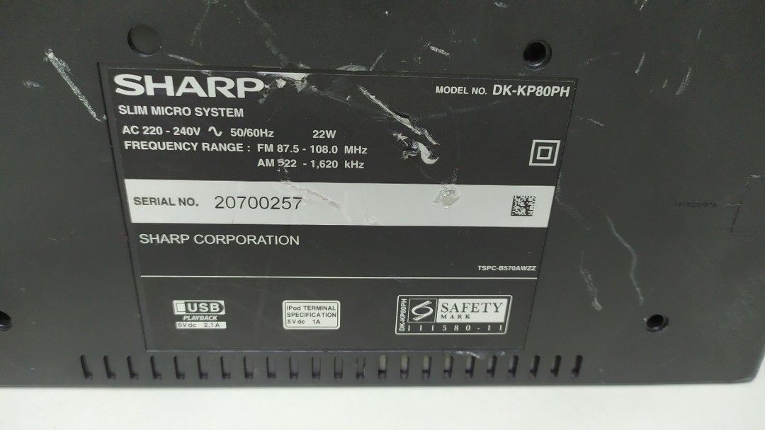 Sharp slim Micro system, Audio, Portable Music Players on Carousell