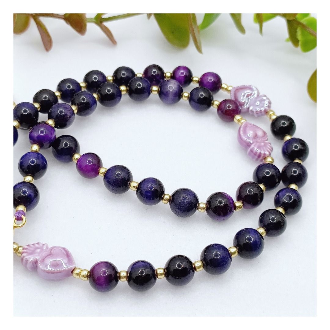Shroud of Turin Rosary, Holy Face of Jesus Rosary, Purple Tiger Eye ...