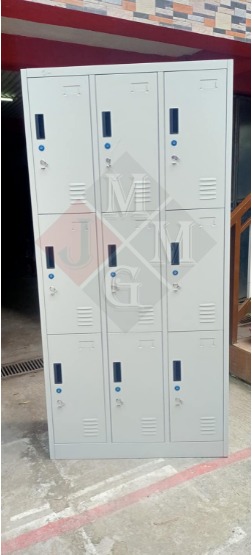 STEEL LOCKER 9 DOOR l GAUGE 20 l DOUBLE LOCK, Furniture & Home Living ...