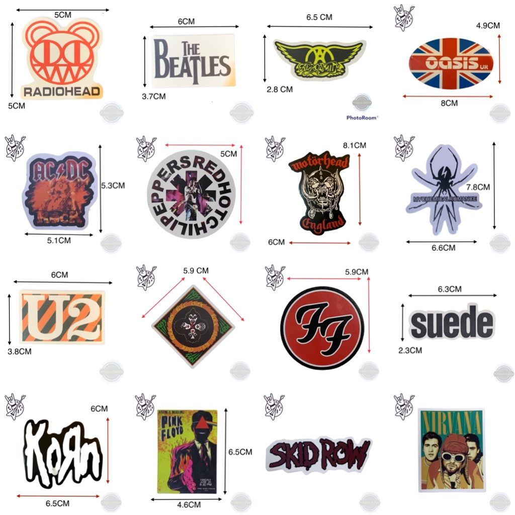 STICKERS C1 - MIX OF ALL TYPE OF BAND NAME / LOGO STICKERS, Hobbies ...