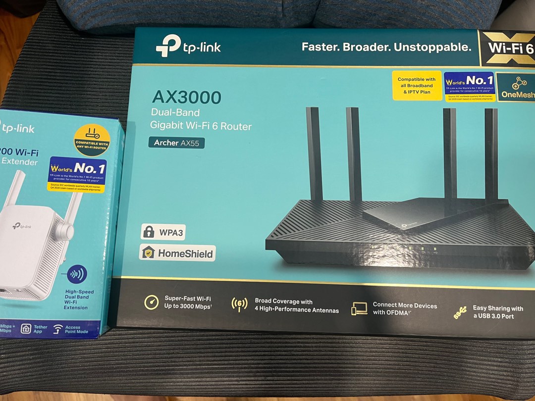 TP Link Wifi 6 AX55 + RE505X + RE305, Computers & Tech, Parts ...