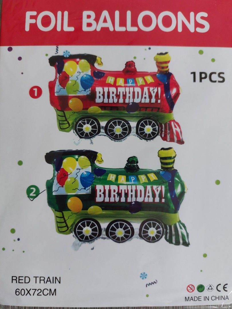 Train balloon inflatable metallic aluminium foil balloon chu chu train ...