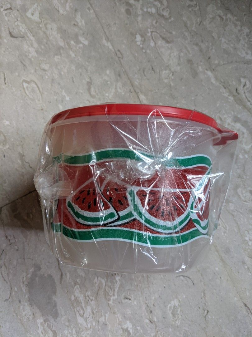 Tupperware Round Water Melon Theme Medium Canister, Furniture & Home ...