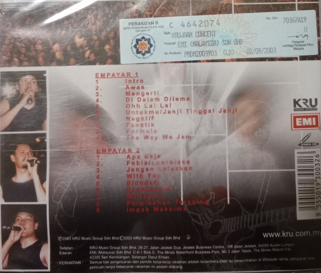 VCD Konsert Empayar KRUjaan (2003), Hobbies & Toys, Music & Media, CDs ...