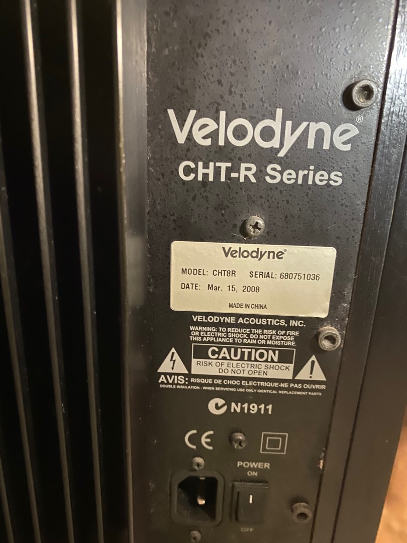 Velodyne Subwoofer CHT speaker, Audio, Soundbars, Speakers & Amplifiers ...