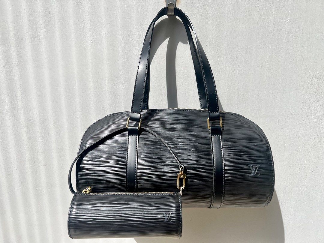 Vintage Authentic Louis Vuitton Soufflot Epi Noir Bag, Luxury, Bags ...