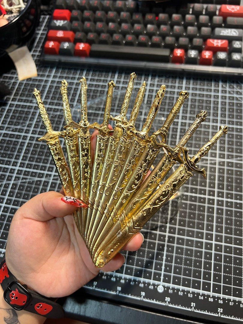 vintage gold swords display from chinese comic, Hobbies & Toys ...