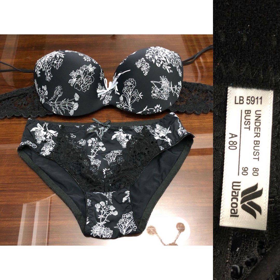 Wacoal Black Bra Set, Women's Fashion, Undergarments & Loungewear on Carousell