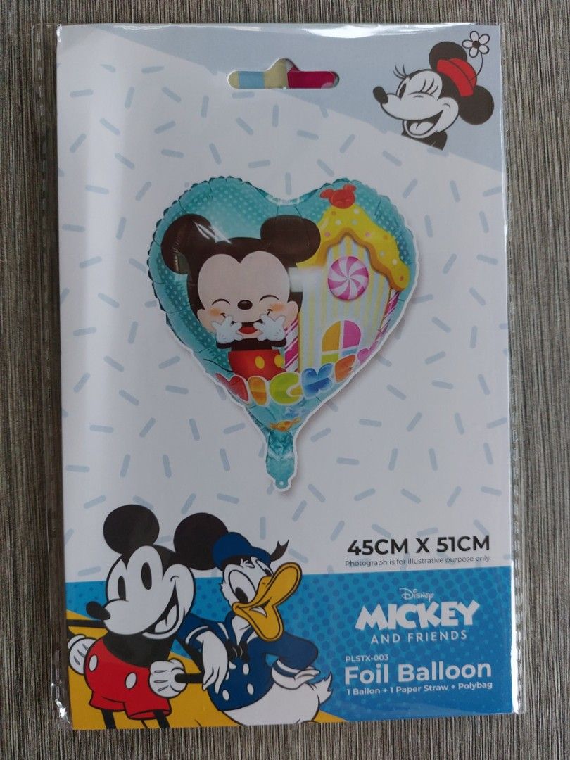 Waltz Disney mickey mouse balloon baby first month heart shape balloon ...