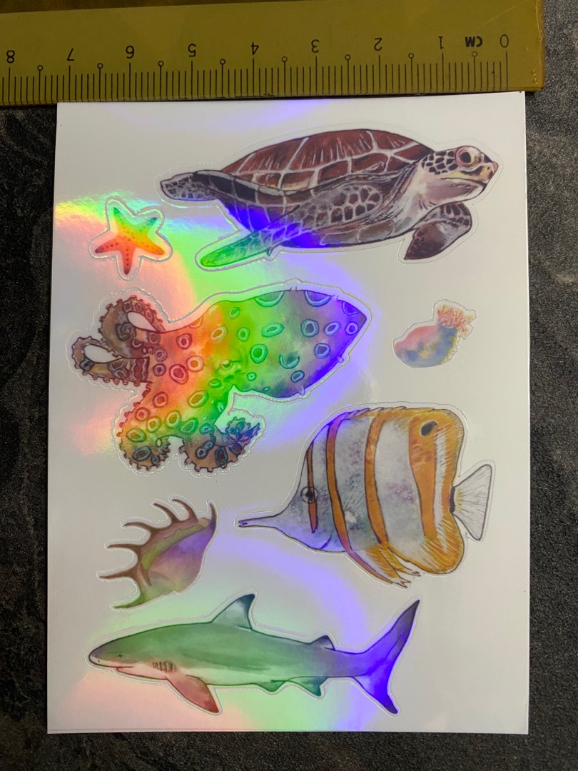 Waterproof holographic laminated Singapore marine animal wildlife ...