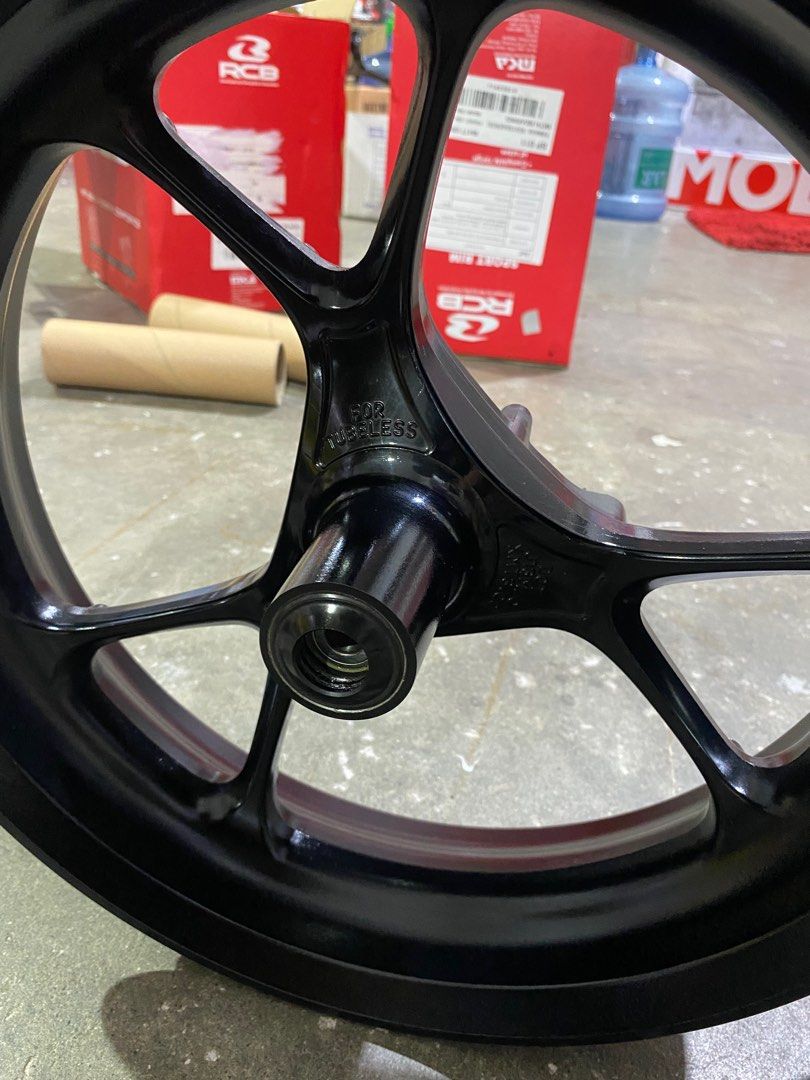 YAMAHA ORIGINAL STOCK BLACK RIMS FOR NMAX V2, Motorcycles, Motorcycle ...