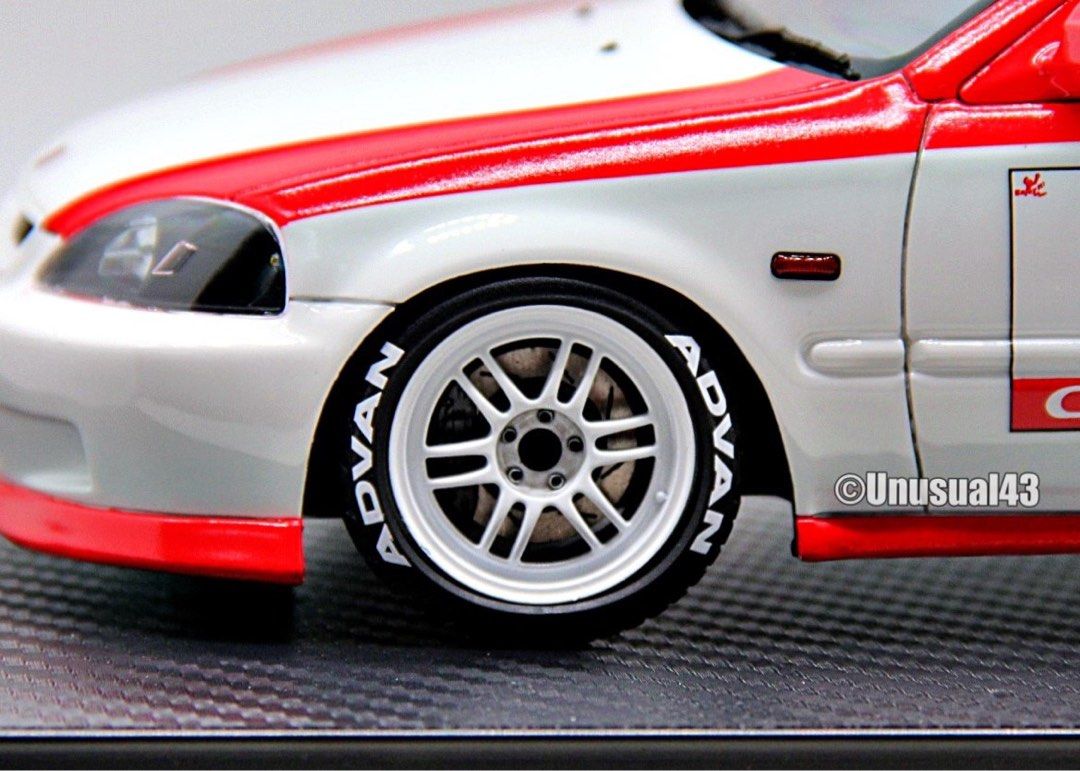 1/18 Ignition Model Honda Civic EK9 Type R White/Red, Hobbies & Toys ...