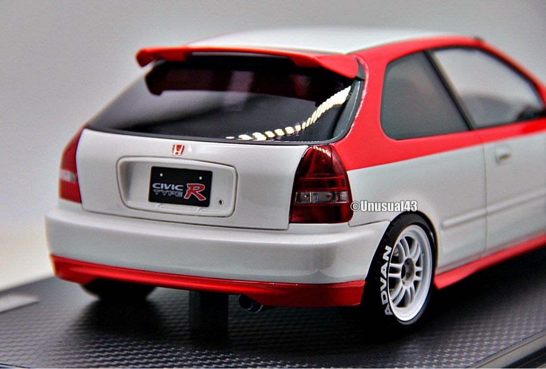1/18 Ignition Model Honda Civic EK9 Type R White/Red, Hobbies & Toys, Toys & Games on Carousell