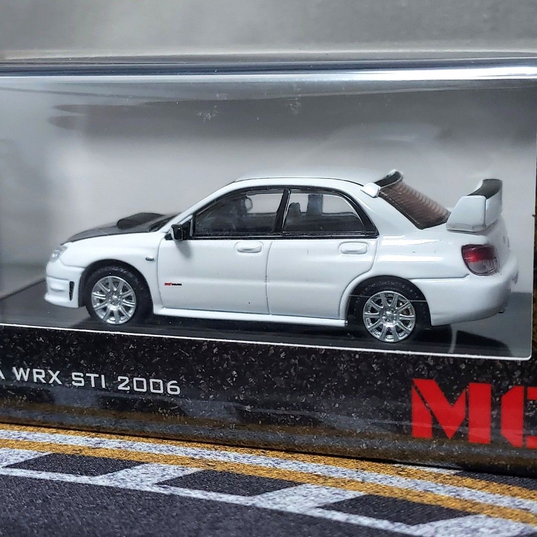 1/64 Subaru Impreza WRX STi 2006 white with carbon hood, Hobbies & Toys, Toys & Games on Carousell