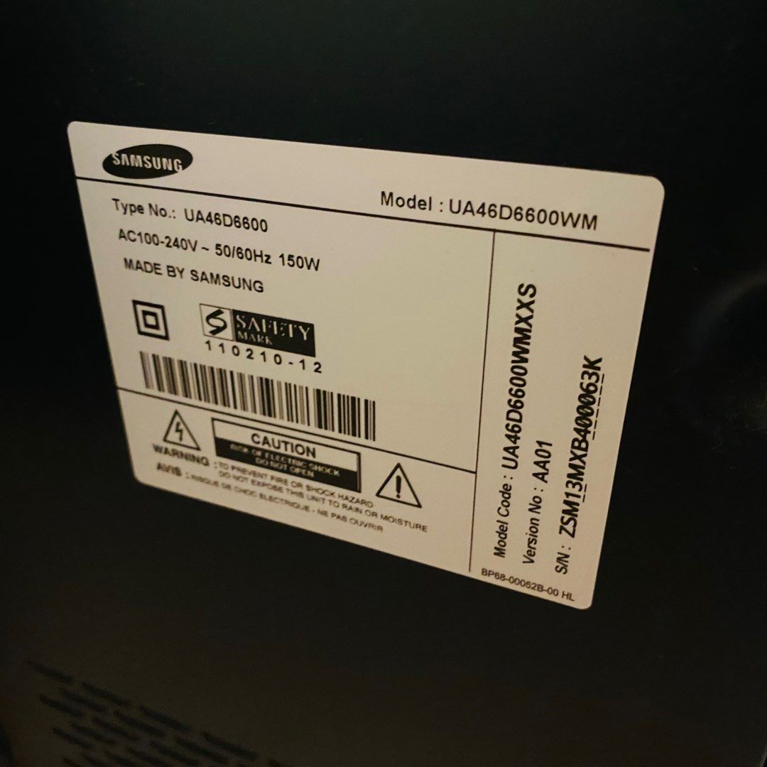 46 inch Samsung TV for sale at $50, TV & Home Appliances, TV ...