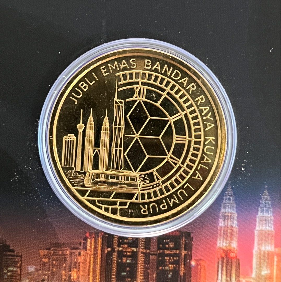 50th Anniversary of Kuala Lumpur as a city Nordic Gold (B.U) coin card ...