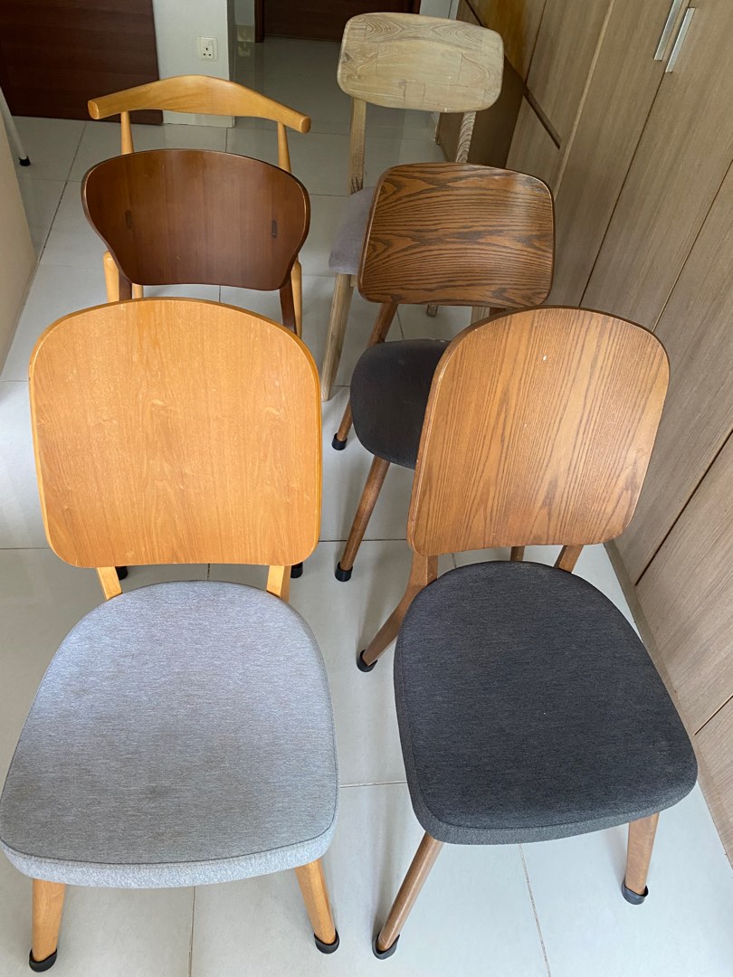 6 dining chairs in assorted designs, Furniture & Home Living, Furniture ...