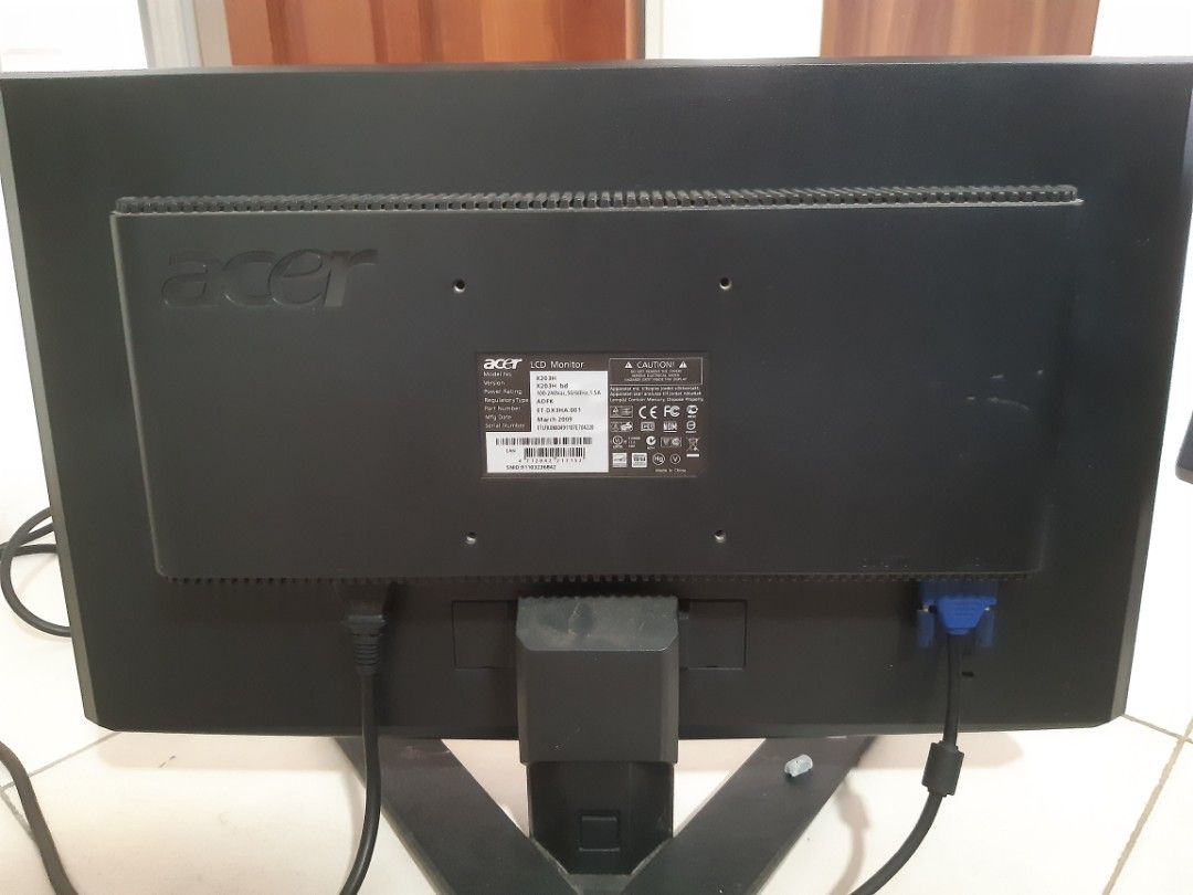 Acer X203H 20-inch LCD Monitor, Computers & Tech, Parts & Accessories ...