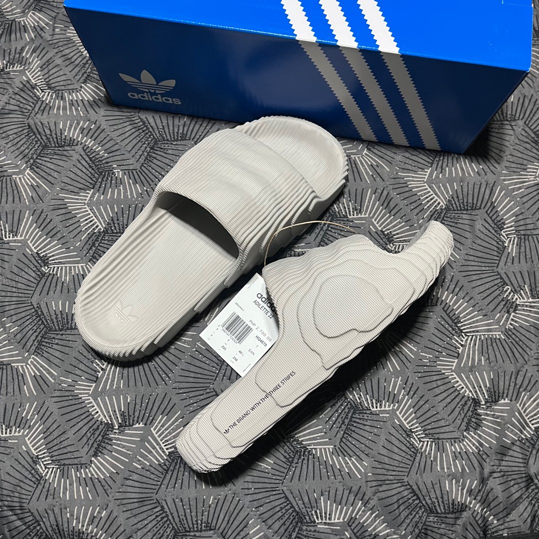Adidas Adilette 22 Slides Light Brown, Men's Fashion, Footwear ...