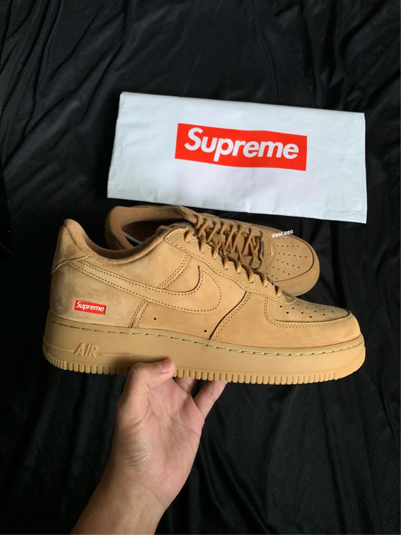 Airforce 1 X Supreme “Wheat”, Men's Fashion, Footwear, Sneakers on ...